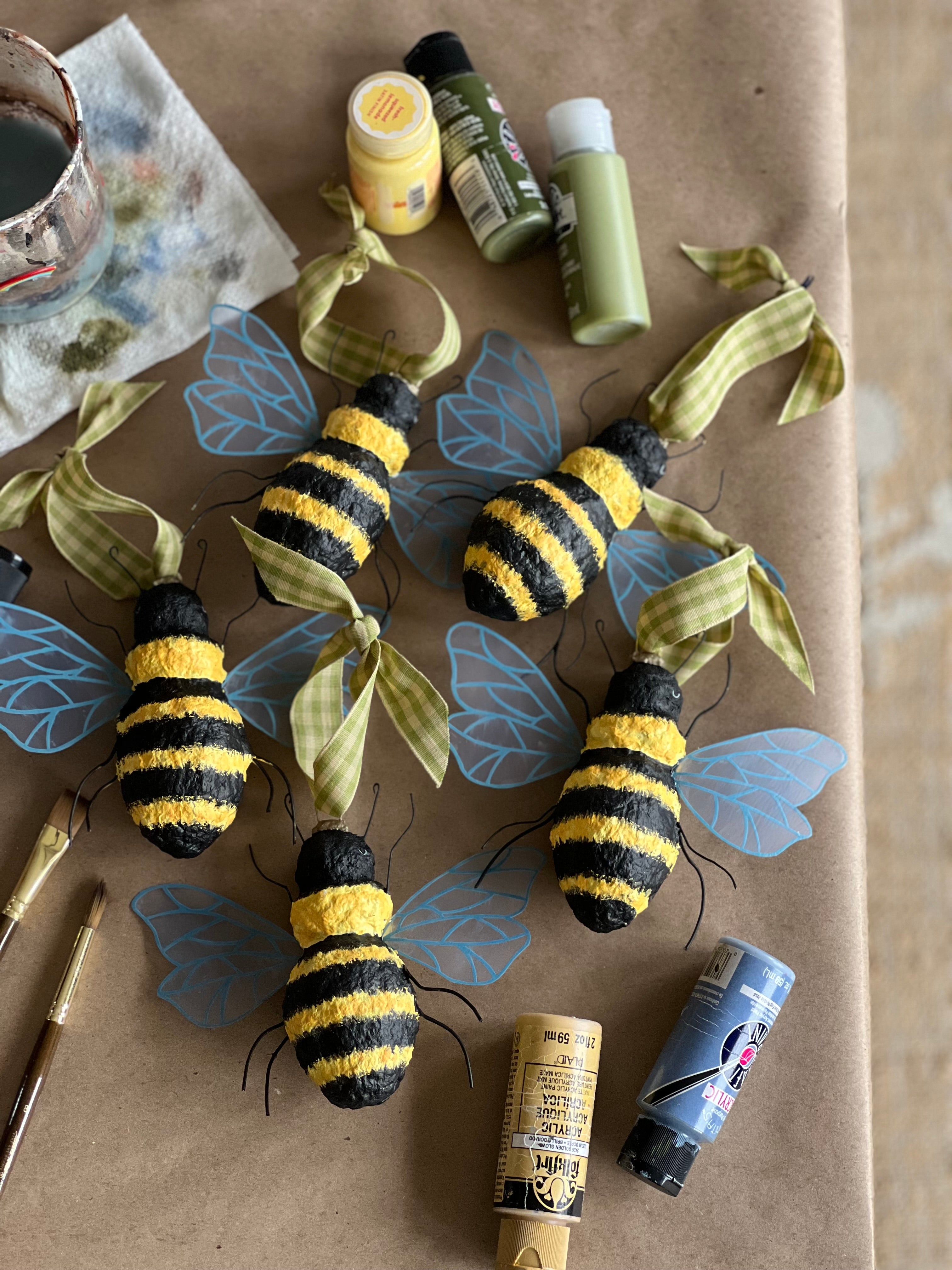 paper mache bumble bee ornament PREORDER – My Store